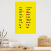 Military Alphabet Yellow Poster | Zazzle