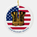 Military Army Custom USA American Flag Soldier Ceramic Ornament | Zazzle