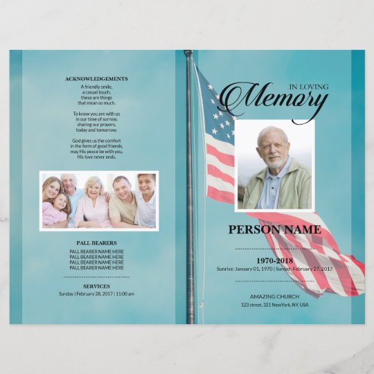 Military Army Funeral Template | Zazzle.com