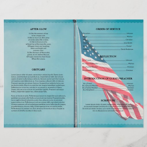 Military Army Funeral Template | Zazzle