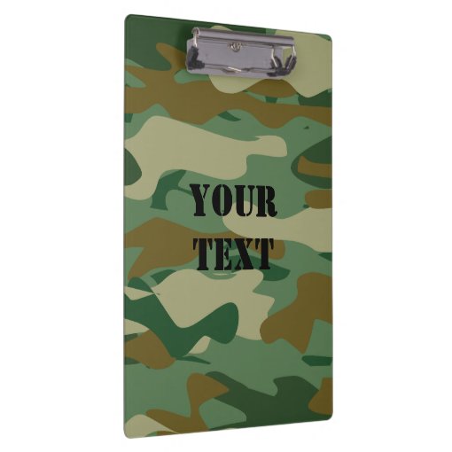 Military army green camouflage color clipboard | Zazzle