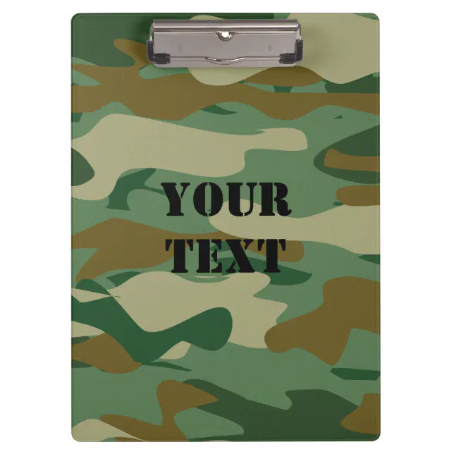 Military army green camouflage color clipboard | Zazzle