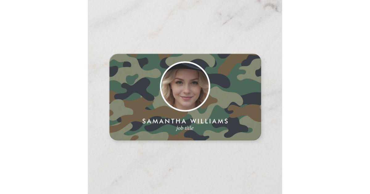 Military Army QR Photo Business Card | Zazzle