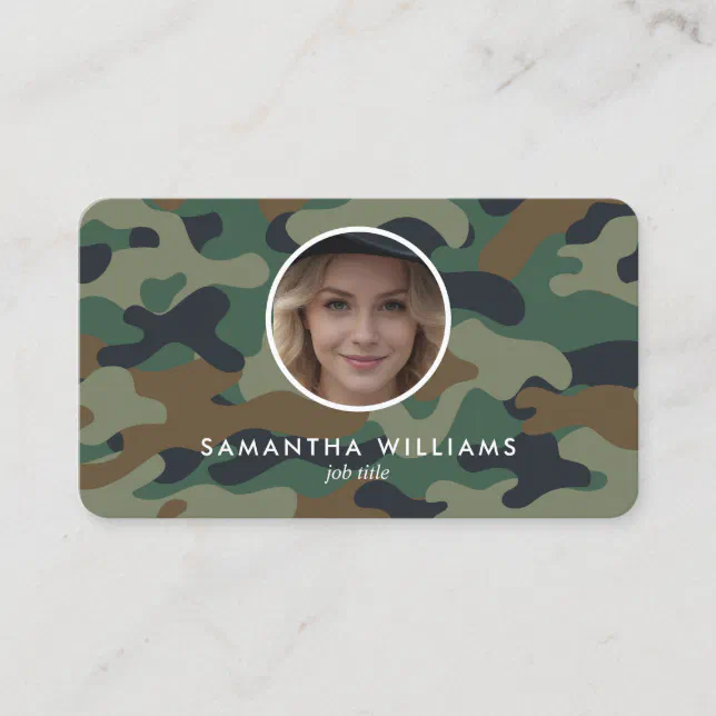 Military Army QR Photo Business Card | Zazzle