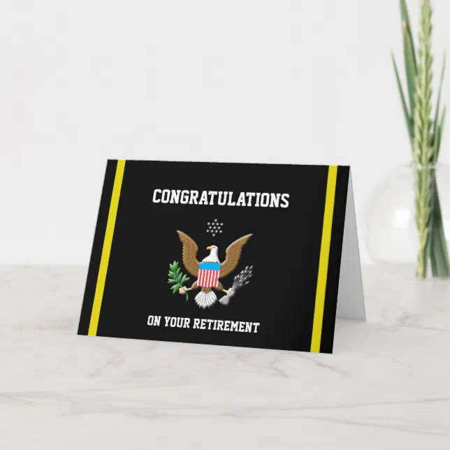 Military Army Retirement-2 Colors Defense emblem Card | Zazzle
