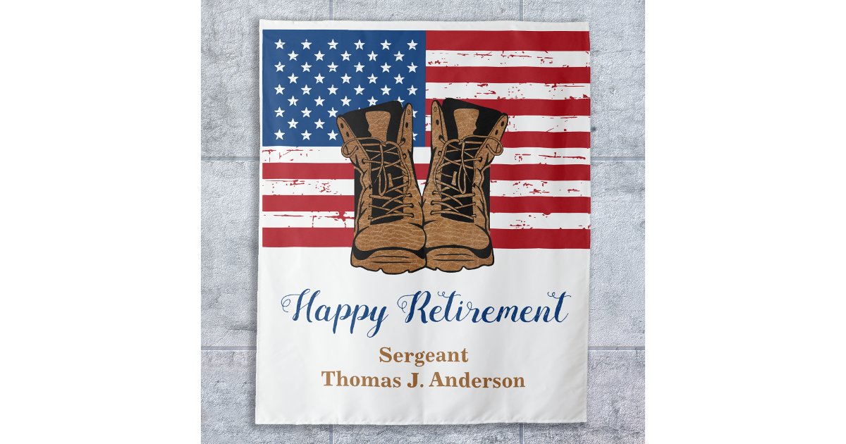 Military Army Retirement American Flag Patriotic Tapestry | Zazzle