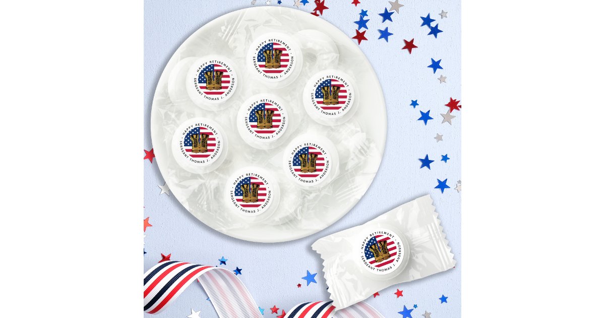 Military Army Retirement Party USA American Flag Life Saver® Mints | Zazzle
