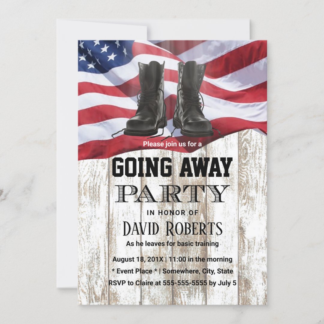 Military Army Rustic Solider Going Away Party Invitation | Zazzle