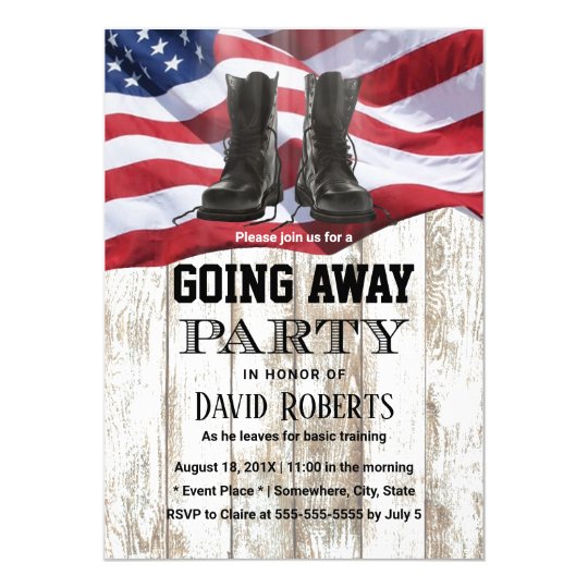 Military Army Rustic Solider Going Away Party Invitation Zazzle Military Army Rustic Solider Going Away Party Invitation Zazzle