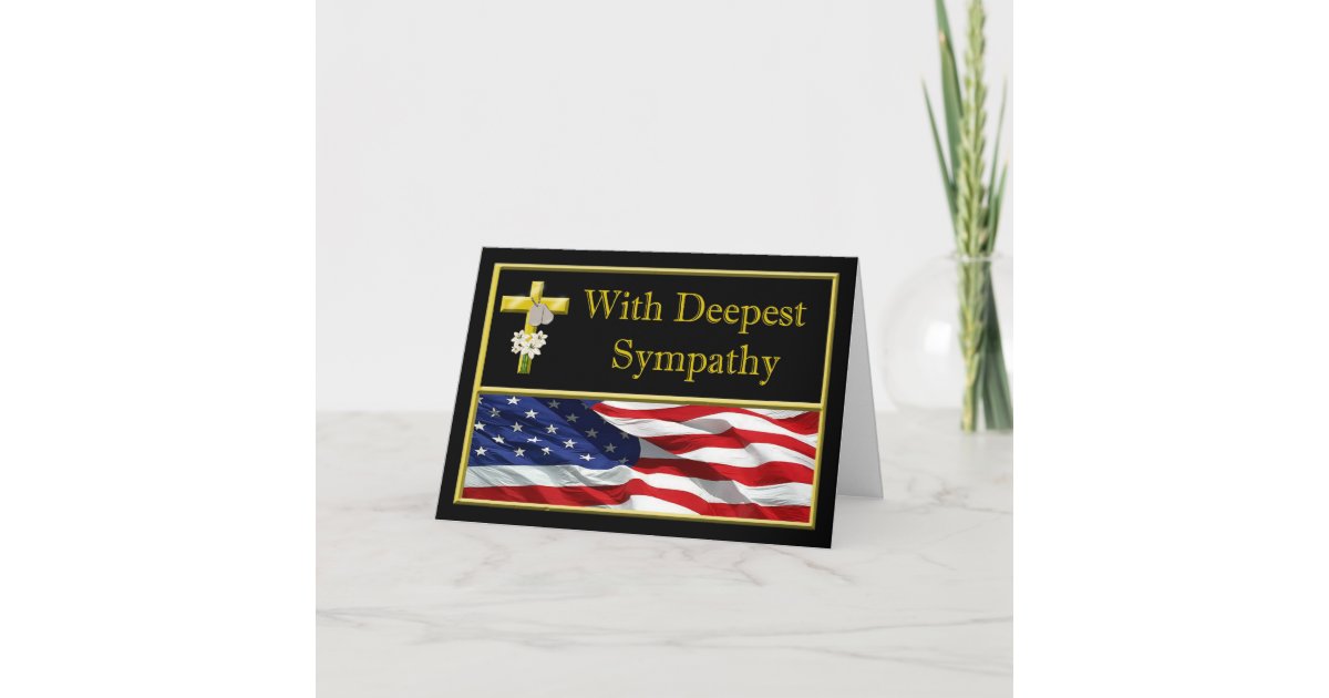 Military Army Sympathy Card | Zazzle