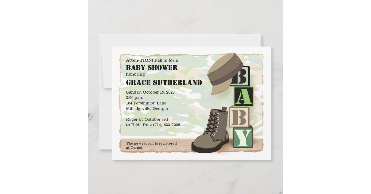 Military Baby Shower Invitation | Zazzle
