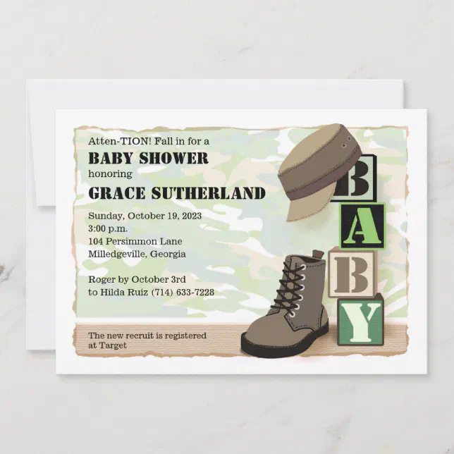 Military Baby Shower Invitation | Zazzle