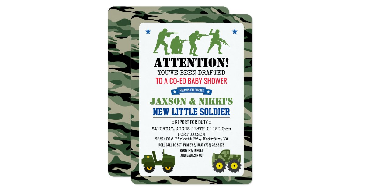 Military Baby Shower Invitation | Zazzle.com