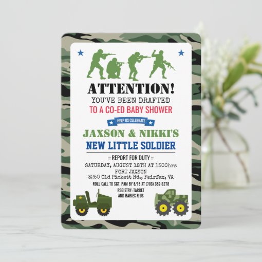 Military Baby Shower Invitation | Zazzle