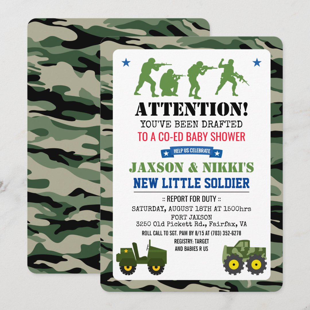 Military Baby Shower Invitation | Zazzle