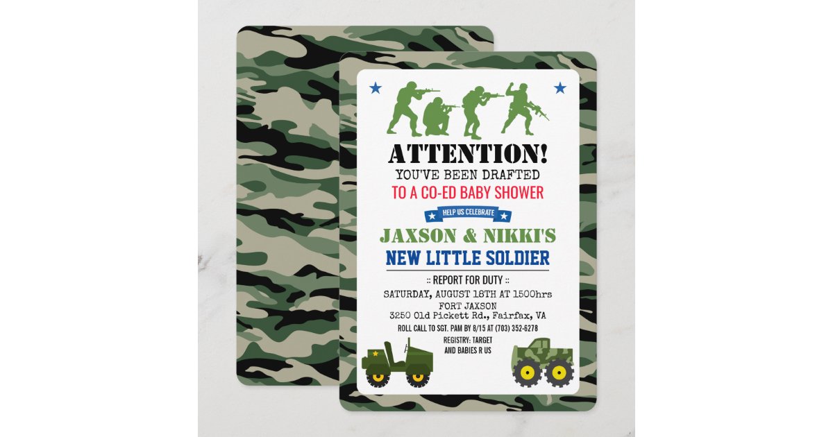 Military Baby Shower Invitation | Zazzle