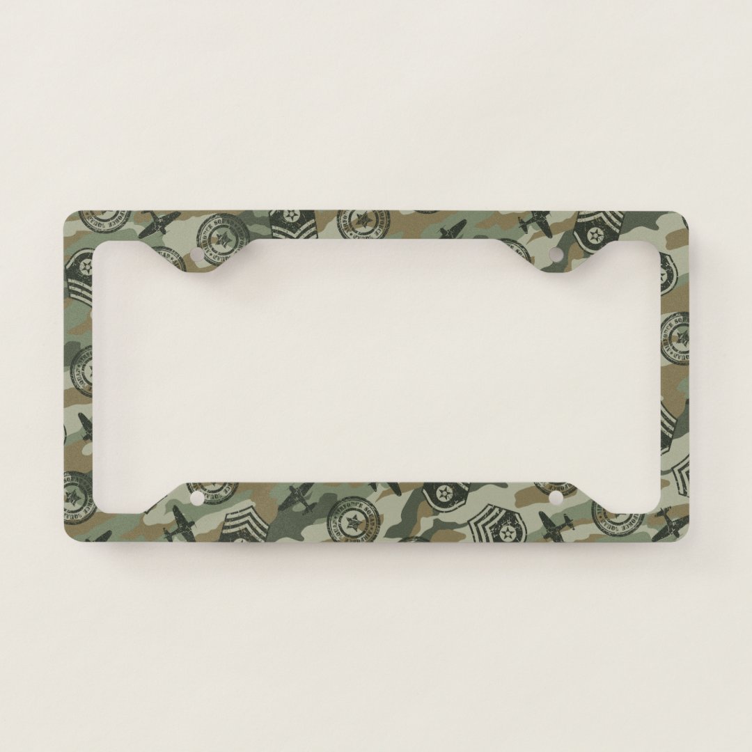 Military badges license plate frame | Zazzle