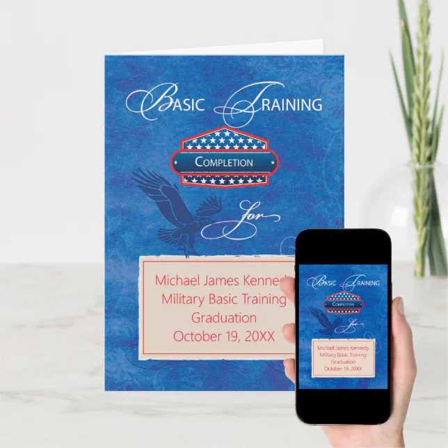 Military Basic Training Blue, Customizable Card | Zazzle