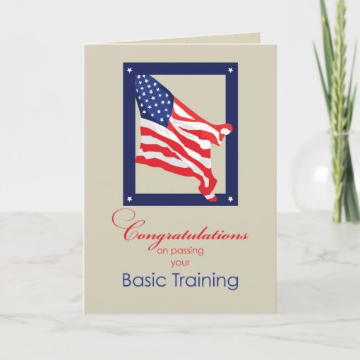 Military Basic Training Congratulations Flag, Star Card | Zazzle