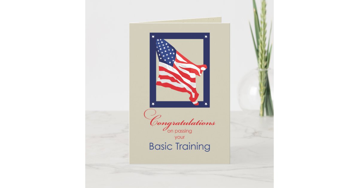 Military Basic Training Congratulations Flag, Star Card | Zazzle