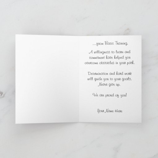 Military Basic Training Graduation Card | Zazzle