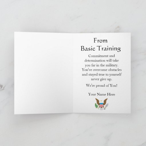 Military Basic Training Graduation Card | Zazzle