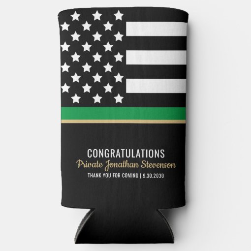 Military Basic Training Patriotic Graduation Party Seltzer Can Cooler ...