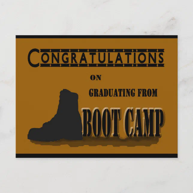 Military Boot Camp Graduation Postcard | Zazzle