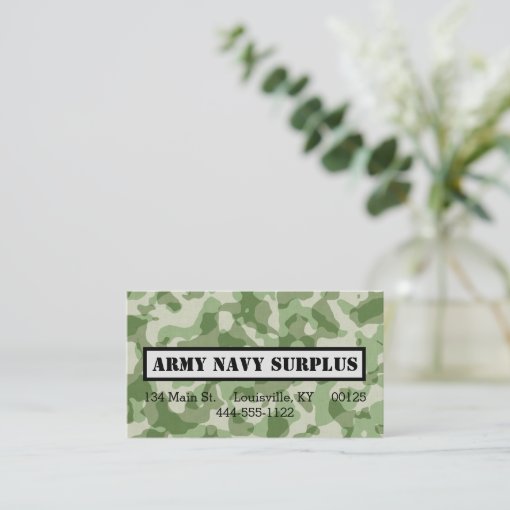 Military Camo Business Card | Zazzle