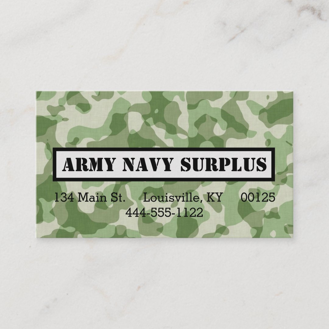 Military Camo Business Card | Zazzle