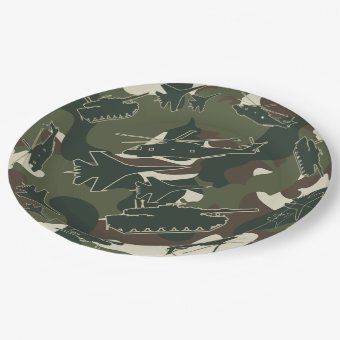 Military Camouflage Army Camo Disposable Plates | Zazzle