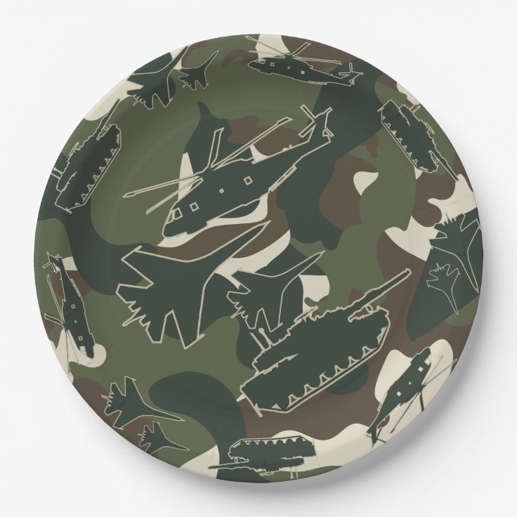 Military Camouflage Army Camo Disposable Plates | Zazzle