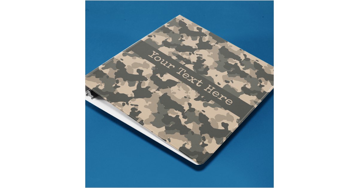 Military Camouflage Camo tan Green Army 3 Ring Binder | Zazzle