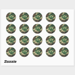 Military Camouflage Classic Round Sticker | Zazzle