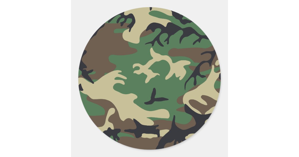 Military Camouflage Classic Round Sticker | Zazzle