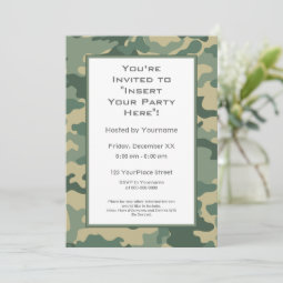 Military Camouflage Party Invitation | Zazzle