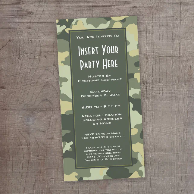 Military Camouflage Party Invitation | Zazzle