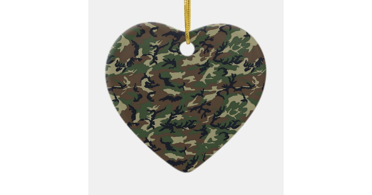 Military Camouflage Woodland Ceramic Ornament | Zazzle