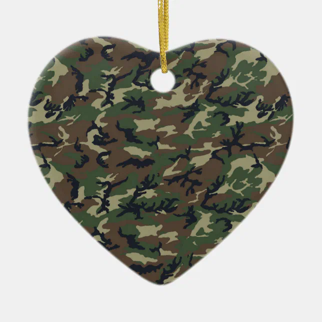 Military Camouflage Woodland Ceramic Ornament | Zazzle