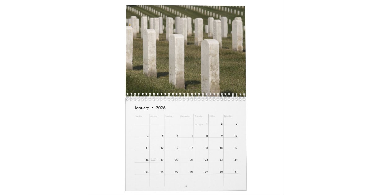 Military Cemetery Calendar | Zazzle