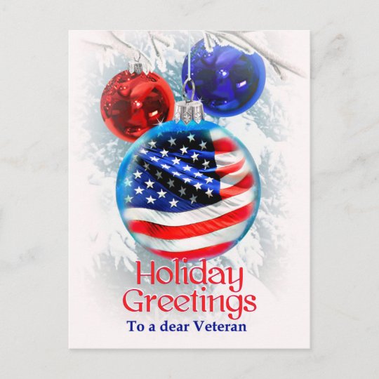 Military Christmas American Flag to Veterans Postcard | Zazzle.com