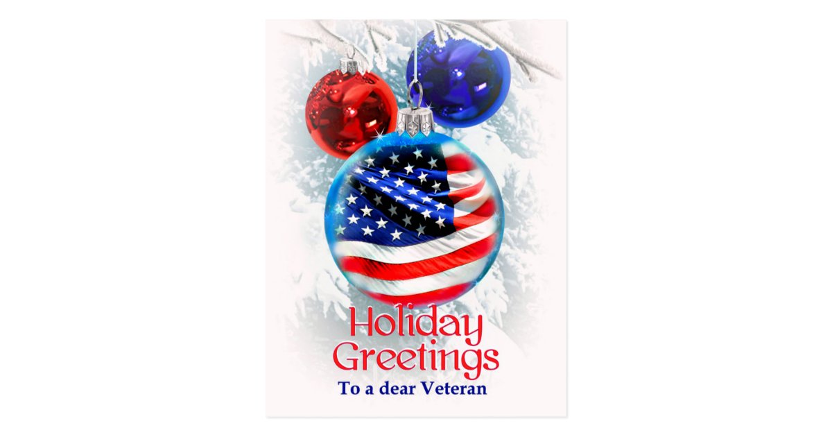 Military Christmas American Flag to Veterans Postcard | Zazzle.com