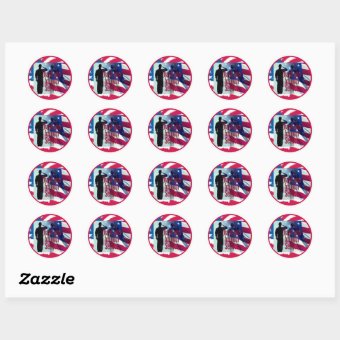 MILITARY CLASSIC ROUND STICKER | Zazzle