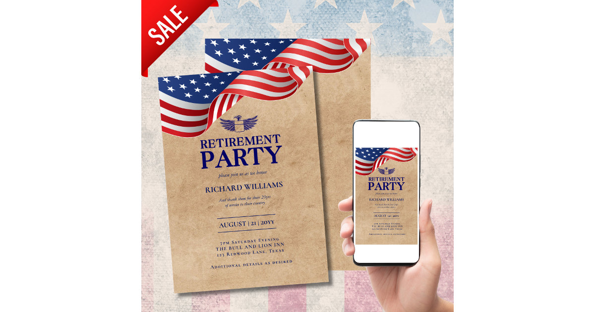 Military COLONEL RETIREMENT Silver Eagle Wings Invitation | Zazzle