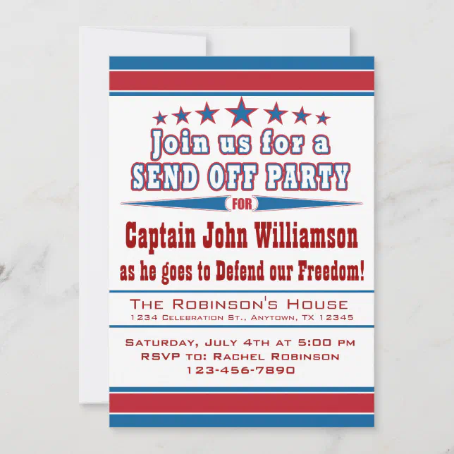 Military Deployment Send Off Party Invitation | Zazzle