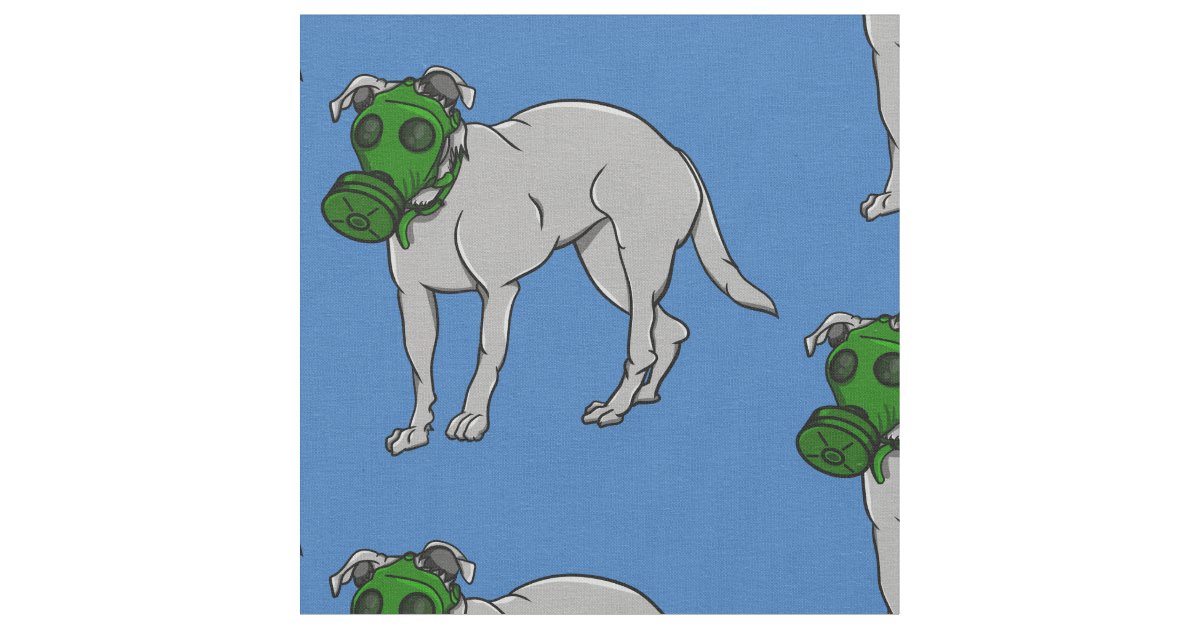 Military Dog Wearing A Canine Gas Mask Fabric | Zazzle