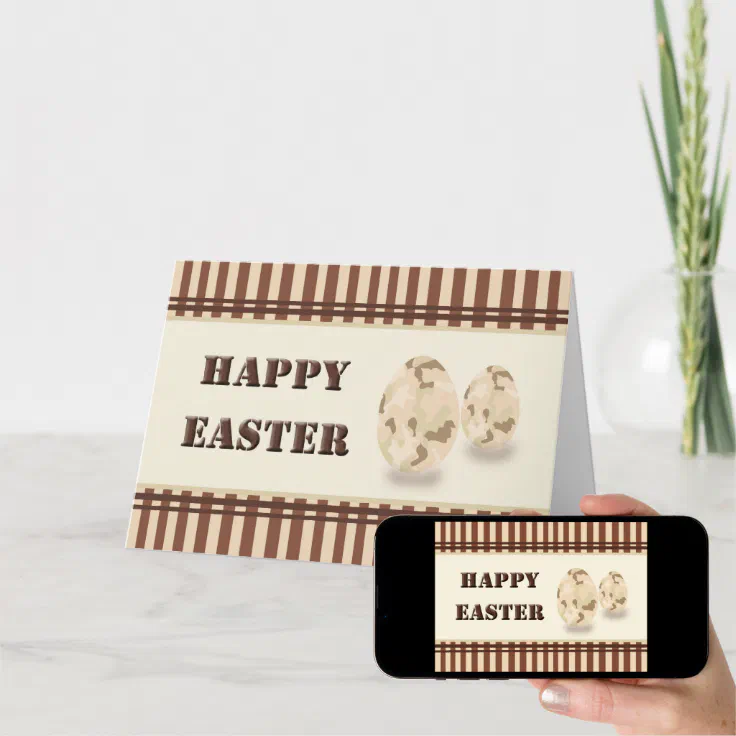 Military Easter Card with Camo Eggs | Zazzle