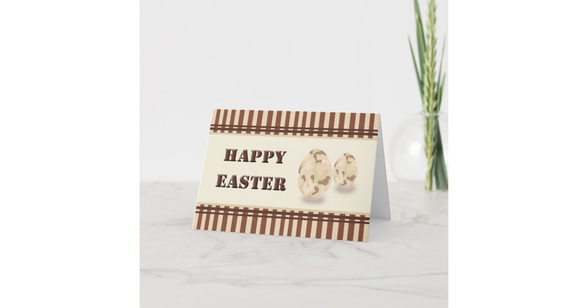 Military Easter Card with Camo Eggs | Zazzle