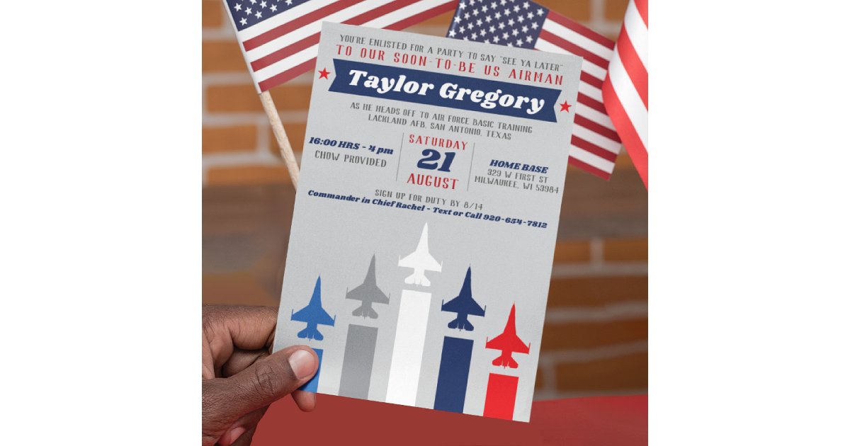 Military Fighter Jet Air Force Going Away Party Invitation | Zazzle