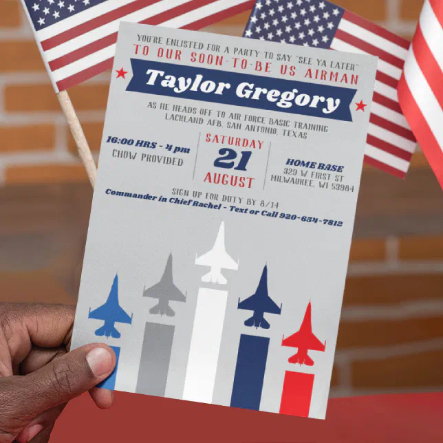 Military Fighter Jet Air Force Going Away Party Invitation | Zazzle